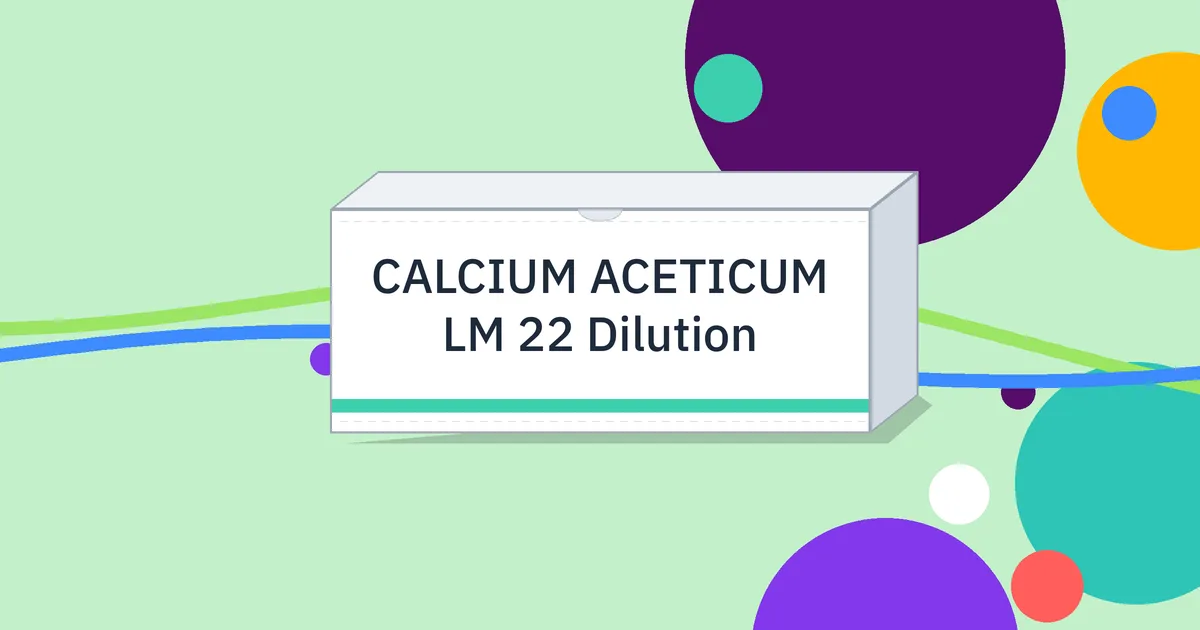 Symbolbild: Packung mit der Aufschrift CALCIUM ACETICUM LM 22 Dilution (PZN 13405804) – Verfügbarkeit und Bezug in Apotheken in Frankfurt am Main