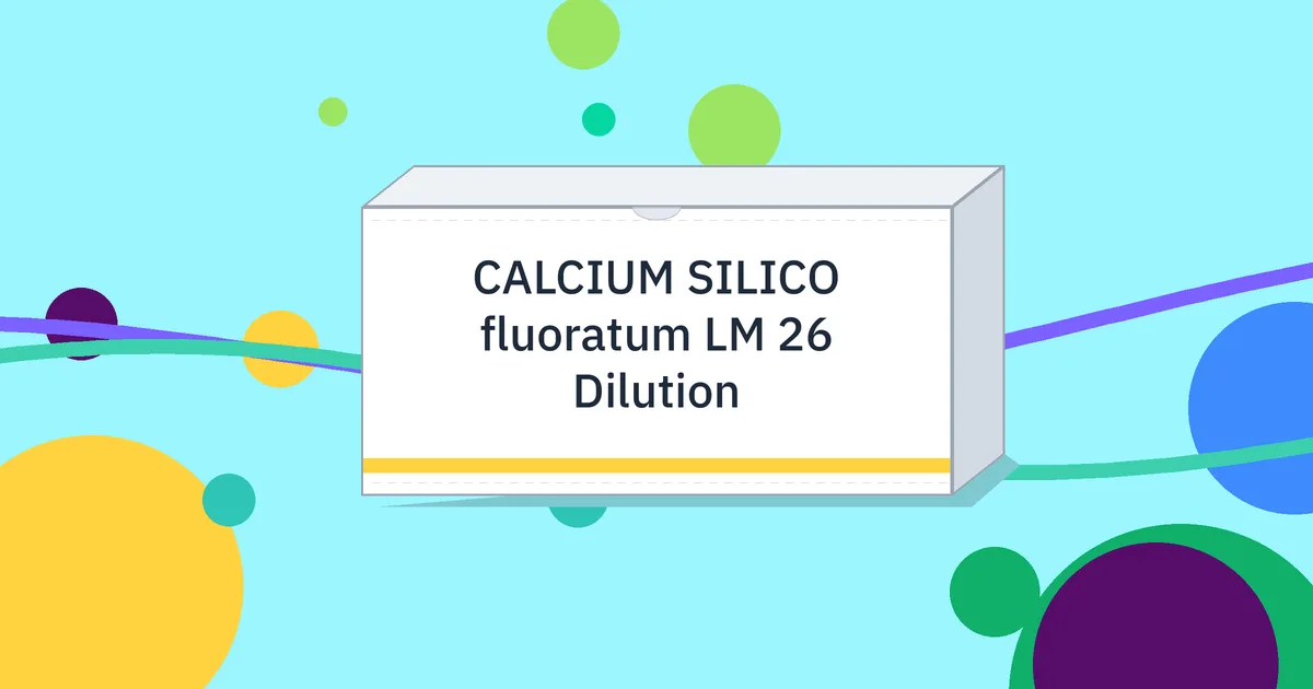 Symbolbild: Packung mit der Aufschrift CALCIUM SILICO fluoratum LM 26 Dilution (PZN 12806240) – Verfügbarkeit und Bezug in Apotheken in Frankfurt am Main