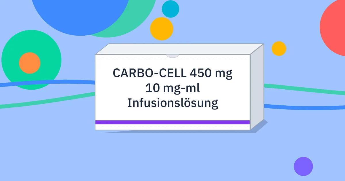 Symbolbild: Packung mit der Aufschrift CARBO-CELL 450 mg 10 mg-ml Infusionslösung (PZN 02169111) – Verfügbarkeit und Bezug in Apotheken in Frankfurt am Main