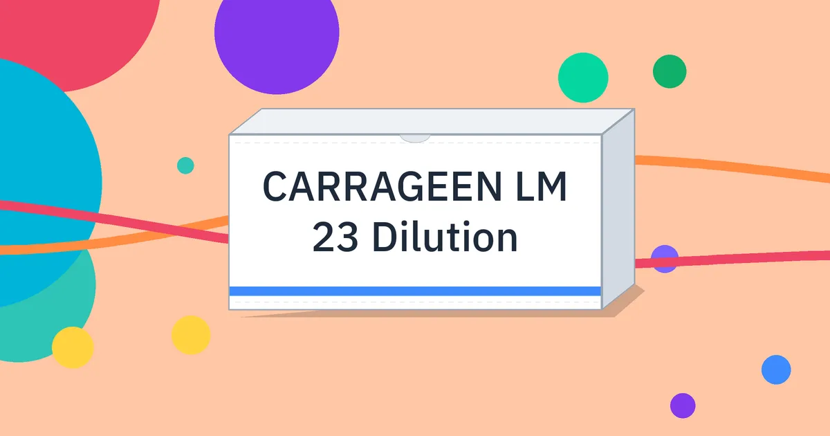 Symbolbild: Packung mit der Aufschrift CARRAGEEN LM 23 Dilution (PZN 13431138) – Verfügbarkeit und Bezug in Apotheken in Frankfurt am Main