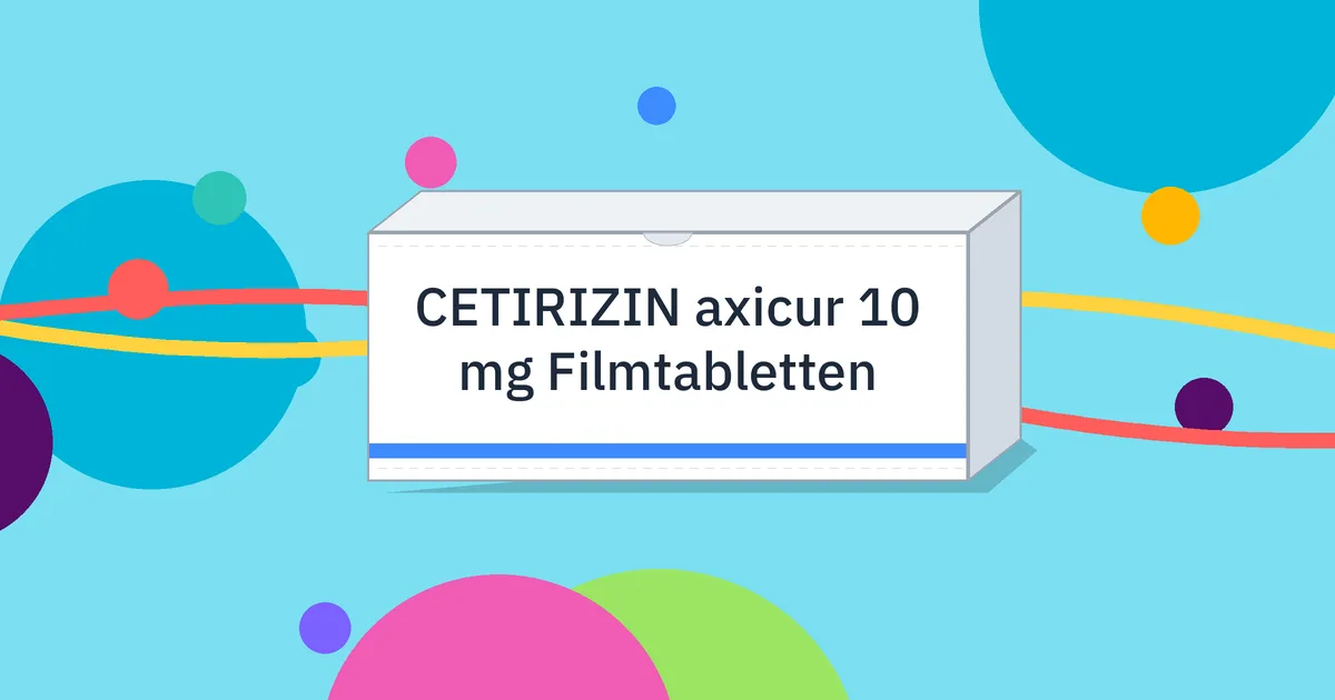 Symbolbild: Packung mit der Aufschrift CETIRIZIN axicur 10 mg Filmtabletten (PZN 14293483) – Verfügbarkeit und Bezug in Apotheken in Frankfurt am Main