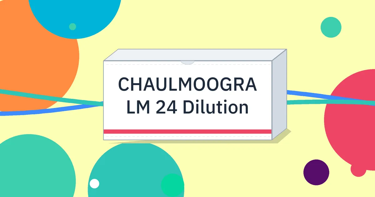 Symbolbild: Packung mit der Aufschrift CHAULMOOGRA LM 24 Dilution (PZN 13439105) – Verfügbarkeit und Bezug in Apotheken in Frankfurt am Main