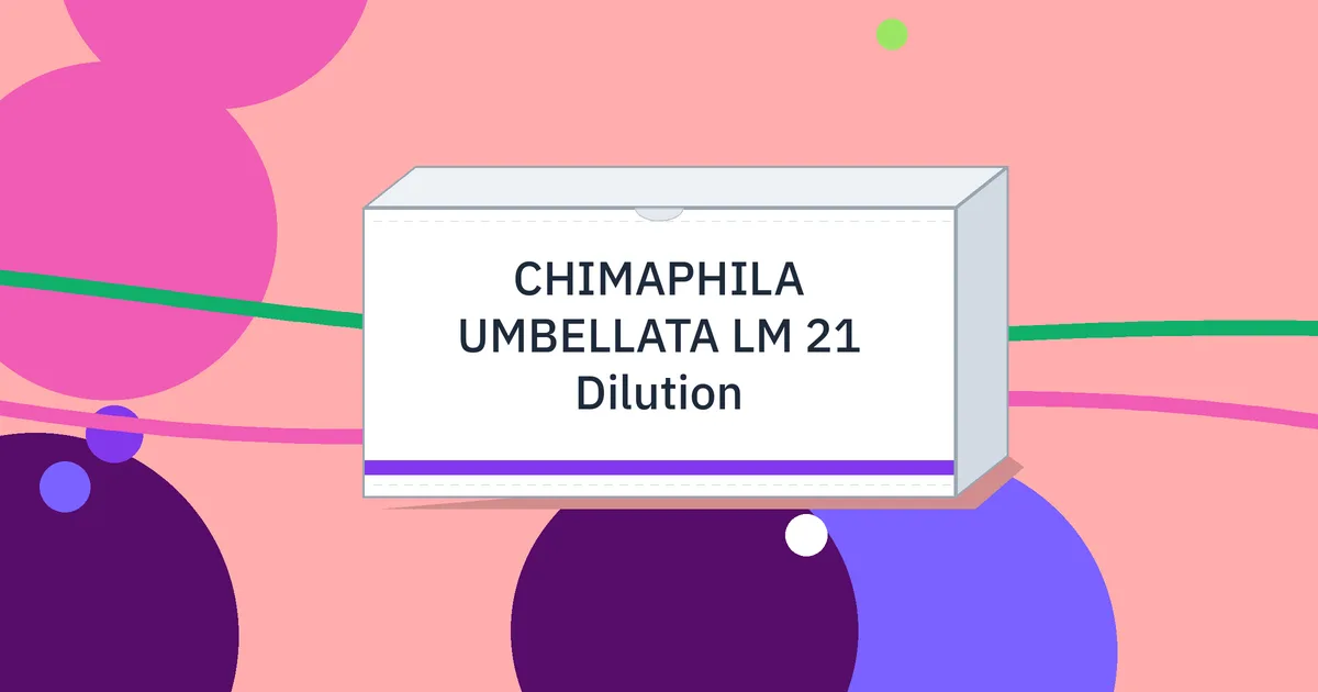 Symbolbild: Packung mit der Aufschrift CHIMAPHILA UMBELLATA LM 21 Dilution (PZN 12813470) – Verfügbarkeit und Bezug in Apotheken in Frankfurt am Main