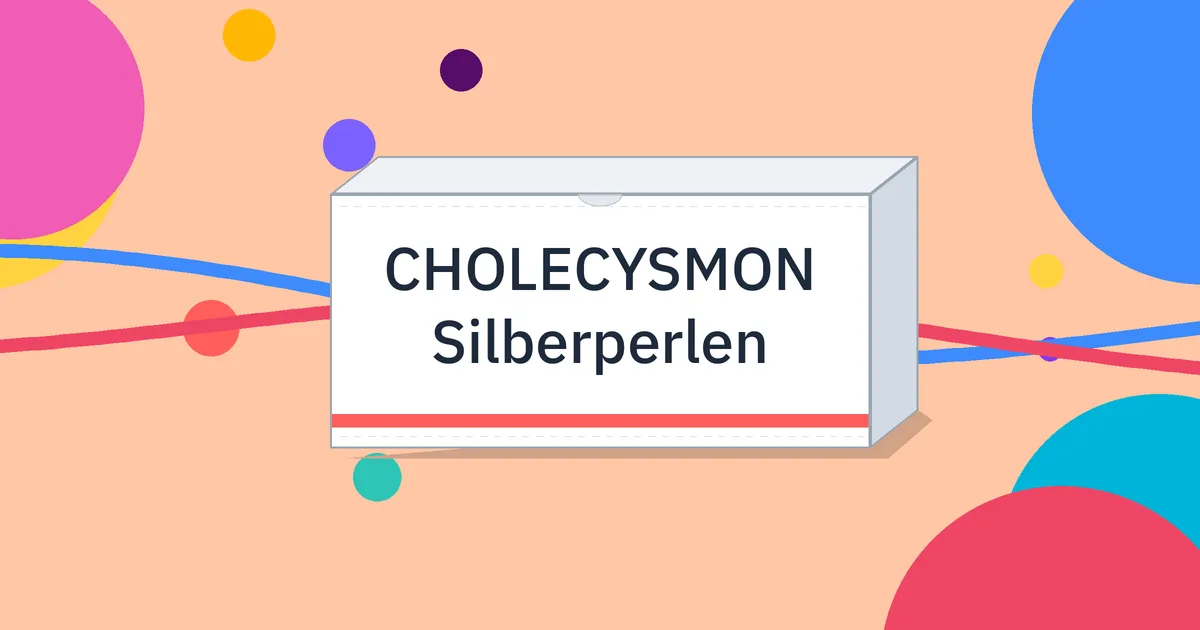 Symbolbild: Packung mit der Aufschrift CHOLECYSMON Silberperlen (PZN 01218209) – Verfügbarkeit und Bezug in Apotheken in Frankfurt am Main