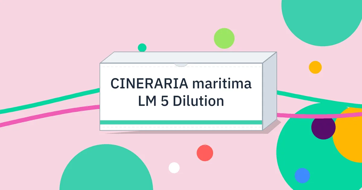 Symbolbild: Packung mit der Aufschrift CINERARIA maritima LM 5 Dilution (PZN 12819857) – Verfügbarkeit und Bezug in Apotheken in Frankfurt am Main