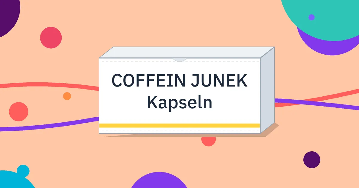 Symbolbild: Packung mit der Aufschrift COFFEIN JUNEK Kapseln (PZN 10052624) – Verfügbarkeit und Bezug in Apotheken in Frankfurt am Main
