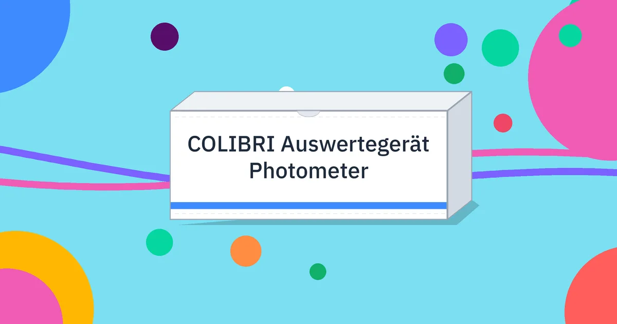 Symbolbild: Packung mit der Aufschrift COLIBRI Auswertegerät Photometer (PZN 19239519) – Verfügbarkeit und Bezug in Apotheken in Frankfurt am Main