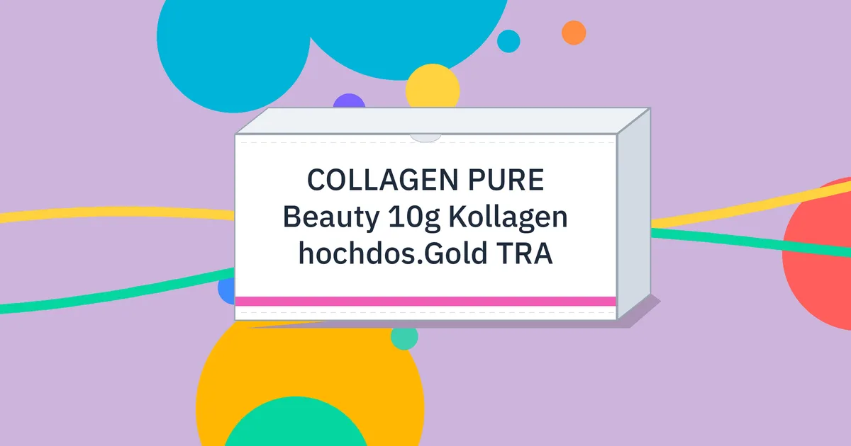 Symbolbild: Packung mit der Aufschrift COLLAGEN PURE Beauty 10g Kollagen hochdos.Gold TRA (PZN 18674696) – Verfügbarkeit und Bezug in Apotheken in Frankfurt am Main