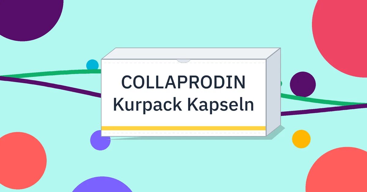 Symbolbild: Packung mit der Aufschrift COLLAPRODIN Kurpack Kapseln (PZN 07256292) – Verfügbarkeit und Bezug in Apotheken in Frankfurt am Main