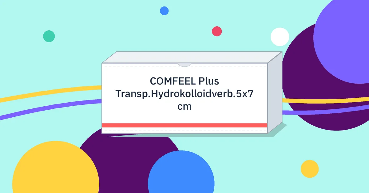 Symbolbild: Packung mit der Aufschrift COMFEEL Plus Transp.Hydrokolloidverb.5x7 cm (PZN 17310762) – Verfügbarkeit und Bezug in Apotheken in Frankfurt am Main