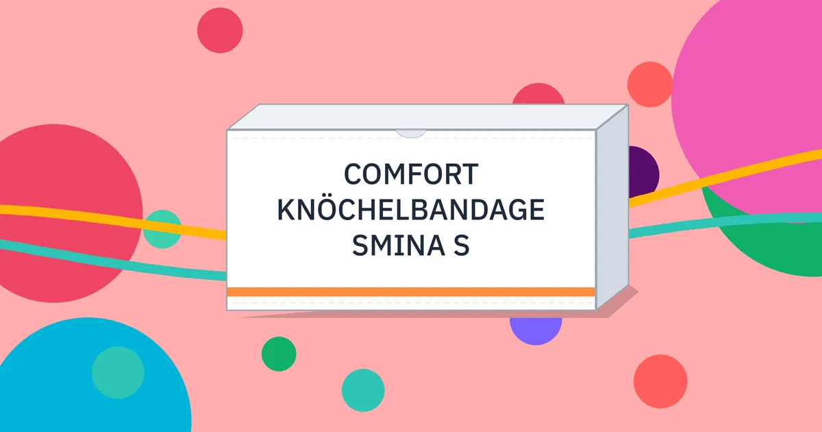 Symbolbild: Packung mit der Aufschrift COMFORT KNÖCHELBANDAGE SMINA S (PZN 20163052) – Verfügbarkeit und Bezug in Apotheken in Frankfurt am Main