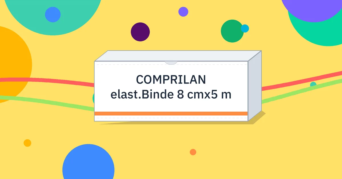 Symbolbild: Packung mit der Aufschrift COMPRILAN elast.Binde 8 cmx5 m (PZN 19699391) – Verfügbarkeit und Bezug in Apotheken in Frankfurt am Main