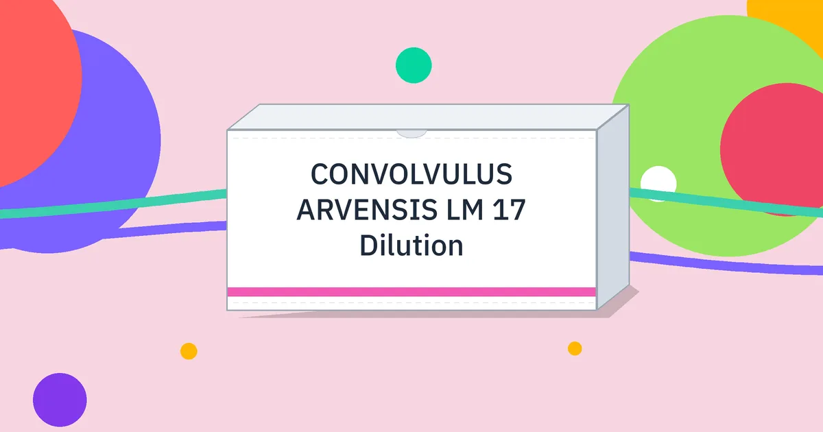 Symbolbild: Packung mit der Aufschrift CONVOLVULUS ARVENSIS LM 17 Dilution (PZN 13450213) – Verfügbarkeit und Bezug in Apotheken in Frankfurt am Main