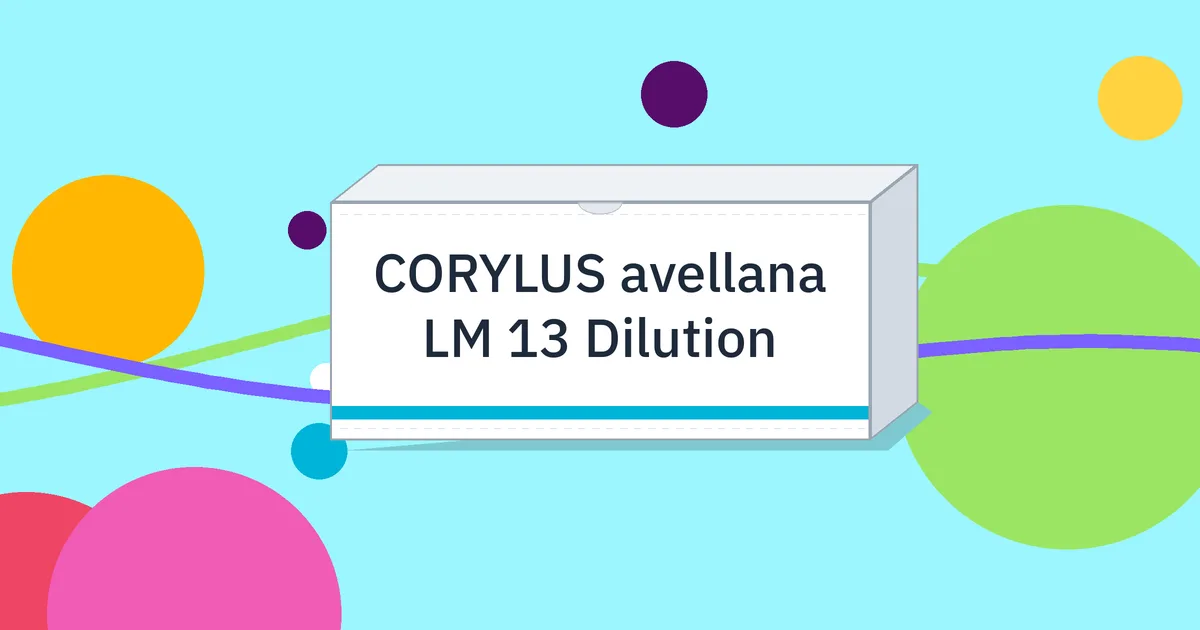 Symbolbild: Packung mit der Aufschrift CORYLUS avellana LM 13 Dilution (PZN 13454458) – Verfügbarkeit und Bezug in Apotheken in Frankfurt am Main