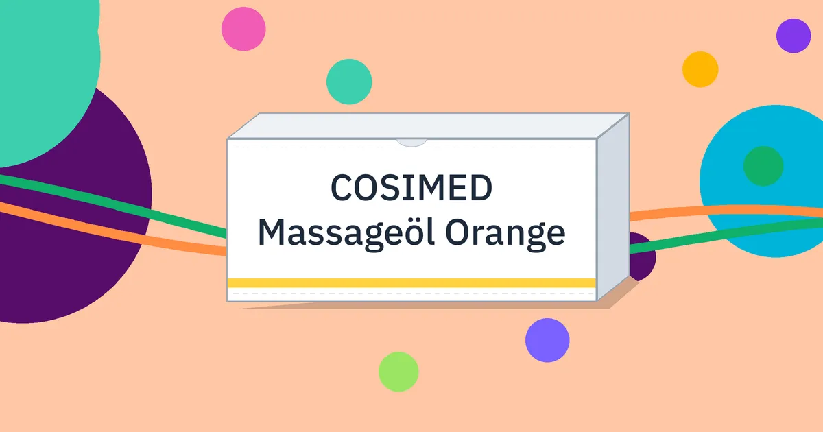 Symbolbild: Packung mit der Aufschrift COSIMED Massageöl Orange (PZN 15745912) – Verfügbarkeit und Bezug in Apotheken in Frankfurt am Main