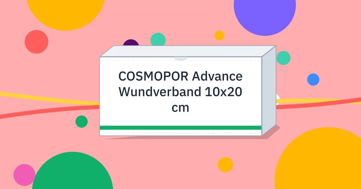 Symbolbild: Packung mit der Aufschrift COSMOPOR Advance Wundverband 10x20 cm (PZN 18744617) – Verfügbarkeit und Bezug in Apotheken in Frankfurt am Main