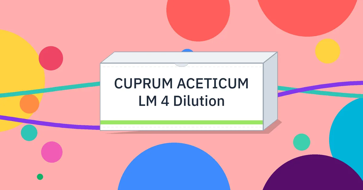 Symbolbild: Packung mit der Aufschrift CUPRUM ACETICUM LM 4 Dilution (PZN 12837186) – Verfügbarkeit und Bezug in Apotheken in Frankfurt am Main