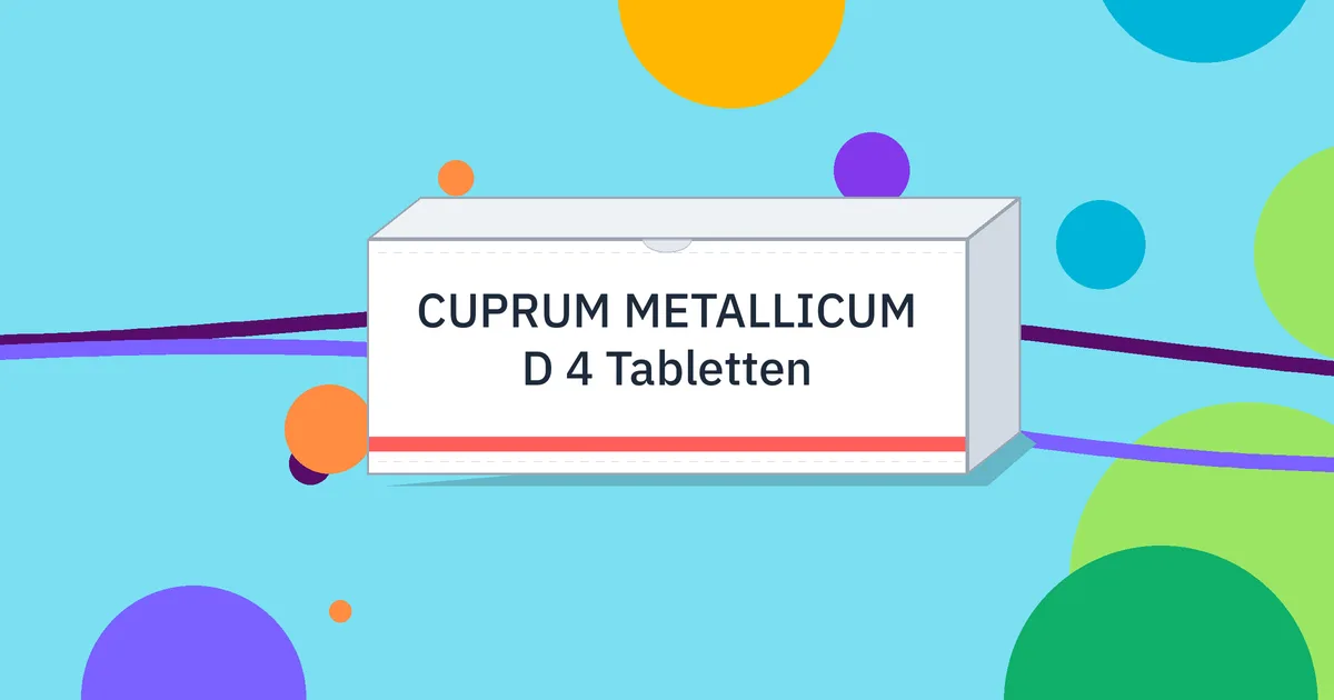 Symbolbild: Packung mit der Aufschrift CUPRUM METALLICUM D 4 Tabletten (PZN 01768306) – Verfügbarkeit und Bezug in Apotheken in Frankfurt am Main