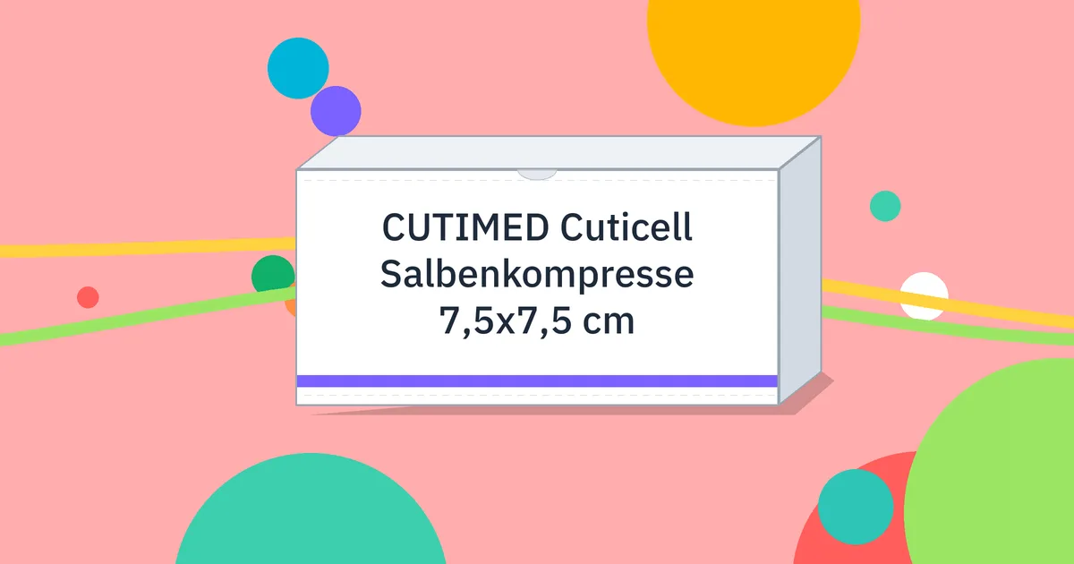 Symbolbild: Packung mit der Aufschrift CUTIMED Cuticell Salbenkompresse 7,5x7,5 cm (PZN 17943792) – Verfügbarkeit und Bezug in Apotheken in Frankfurt am Main