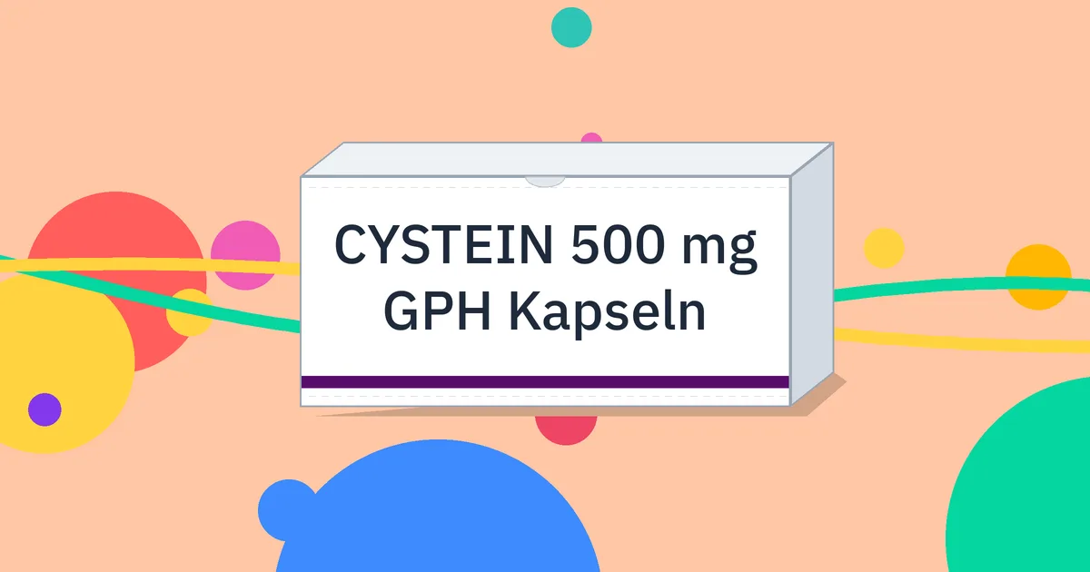 Symbolbild: Packung mit der Aufschrift CYSTEIN 500 mg GPH Kapseln (PZN 10554886) – Verfügbarkeit und Bezug in Apotheken in Frankfurt am Main