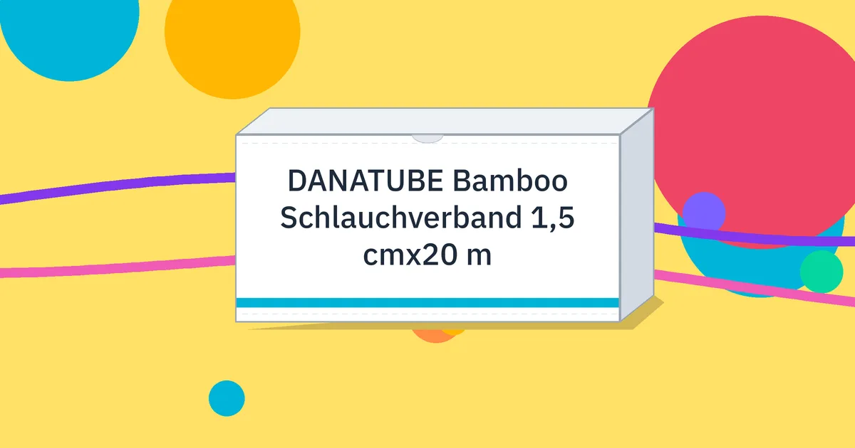 Symbolbild: Packung mit der Aufschrift DANATUBE Bamboo Schlauchverband 1,5 cmx20 m (PZN 20810959) – Verfügbarkeit und Bezug in Apotheken in Frankfurt am Main