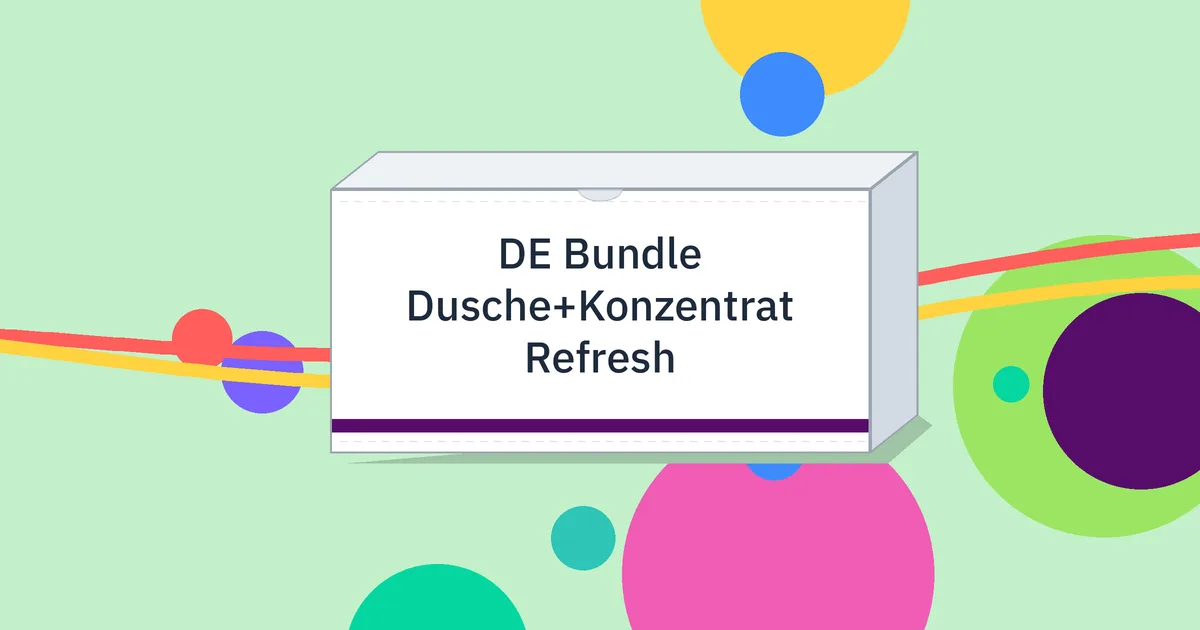 Symbolbild: Packung mit der Aufschrift DE Bundle Dusche+Konzentrat Refresh (PZN 18491174) – Verfügbarkeit und Bezug in Apotheken in Frankfurt am Main