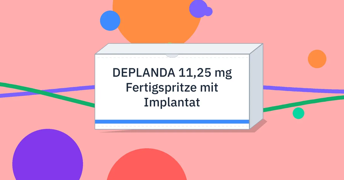 Symbolbild: Packung mit der Aufschrift DEPLANDA 11,25 mg Fertigspritze mit Implantat (PZN 19710980) – Verfügbarkeit und Bezug in Apotheken in Frankfurt am Main