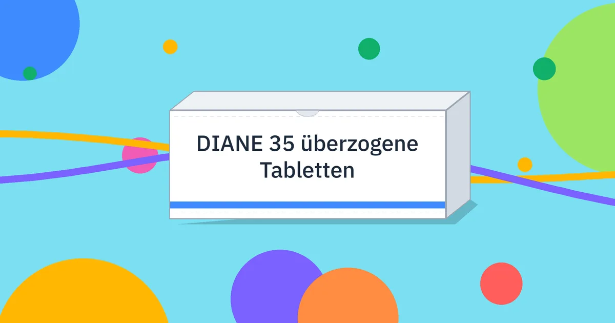 Symbolbild: Packung mit der Aufschrift DIANE 35 überzogene Tabletten (PZN 03076630) – Verfügbarkeit und Bezug in Apotheken in Frankfurt am Main