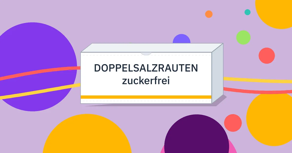 Symbolbild: Packung mit der Aufschrift DOPPELSALZRAUTEN zuckerfrei (PZN 19482473) – Verfügbarkeit und Bezug in Apotheken in Frankfurt am Main