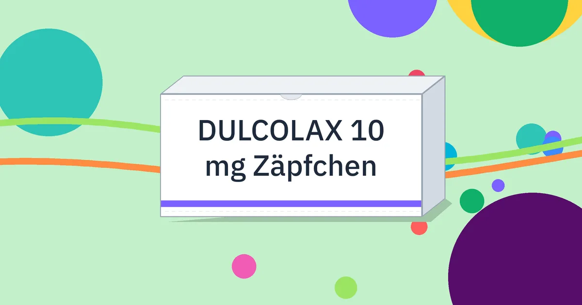 Symbolbild: Packung mit der Aufschrift DULCOLAX 10 mg Zäpfchen (PZN 07100851) – Verfügbarkeit und Bezug in Apotheken in Frankfurt am Main