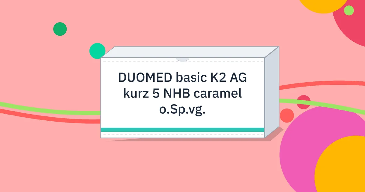 Symbolbild: Packung mit der Aufschrift DUOMED basic K2 AG kurz 5 NHB caramel o.Sp.vg. (PZN 20908032) – Verfügbarkeit und Bezug in Apotheken in Frankfurt am Main