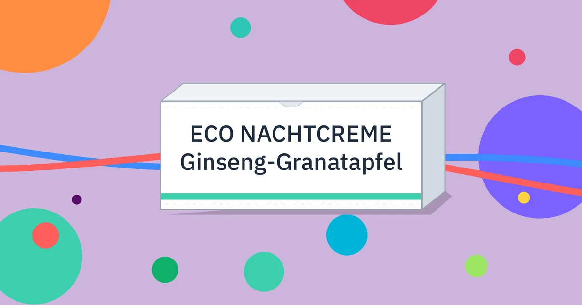 Symbolbild: Packung mit der Aufschrift ECO NACHTCREME Ginseng-Granatapfel (PZN 12568639) – Verfügbarkeit und Bezug in Apotheken in Frankfurt am Main