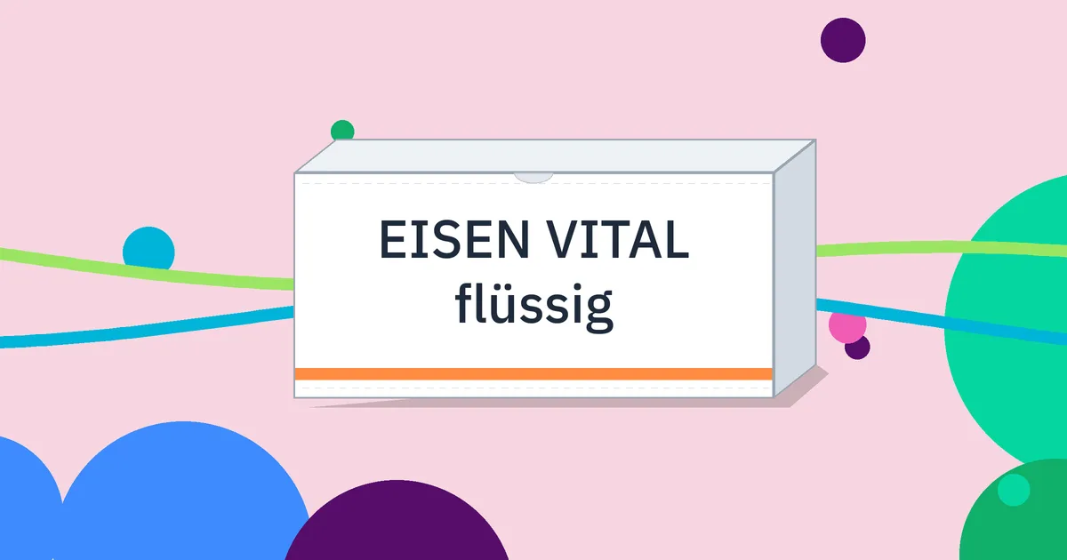 Symbolbild: Packung mit der Aufschrift EISEN VITAL flüssig (PZN 03451683) – Verfügbarkeit und Bezug in Apotheken in Frankfurt am Main