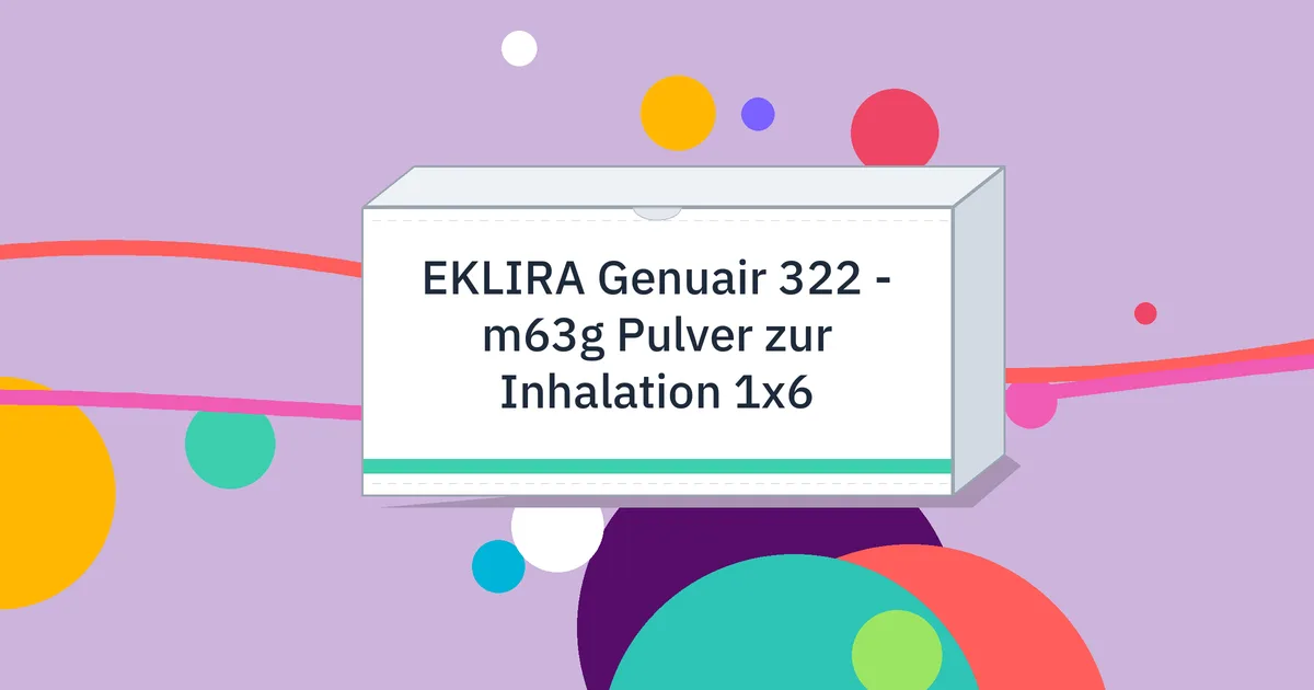 Symbolbild: Packung mit der Aufschrift EKLIRA Genuair 322 -m63g Pulver zur Inhalation 1x6 (PZN 02260389) – Verfügbarkeit und Bezug in Apotheken in Frankfurt am Main