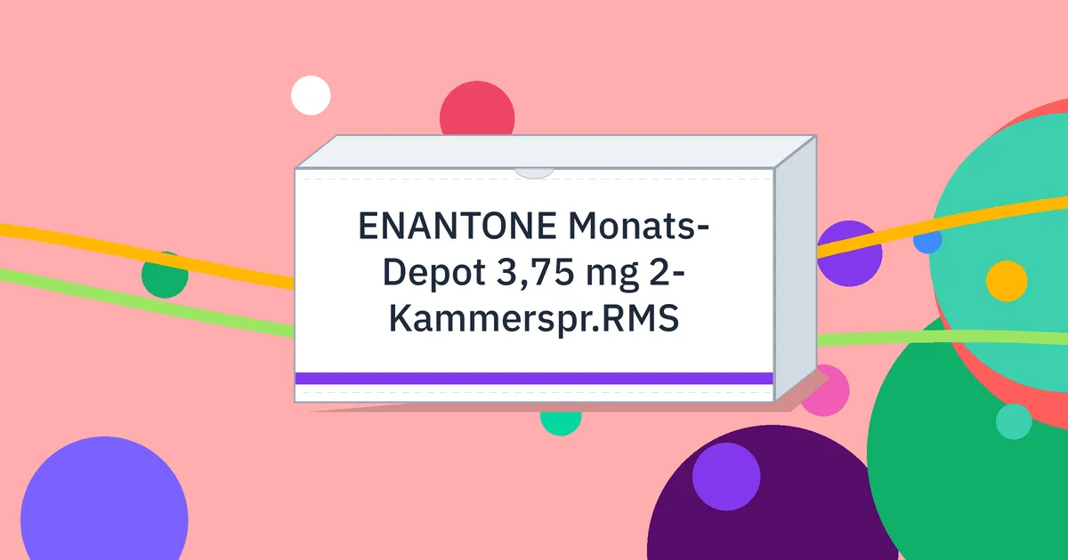 Symbolbild: Packung mit der Aufschrift ENANTONE Monats-Depot 3,75 mg 2-Kammerspr.RMS (PZN 03891933) – Verfügbarkeit und Bezug in Apotheken in Frankfurt am Main