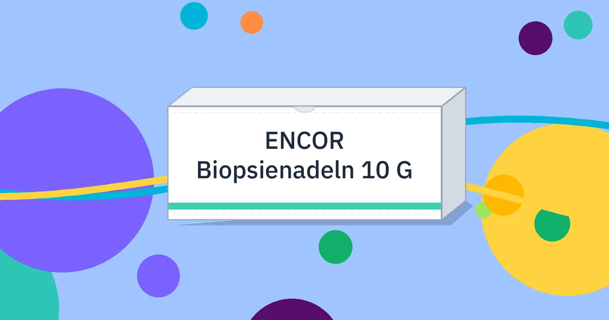 Symbolbild: Packung mit der Aufschrift ENCOR Biopsienadeln 10 G (PZN 03575379) – Verfügbarkeit und Bezug in Apotheken in Frankfurt am Main