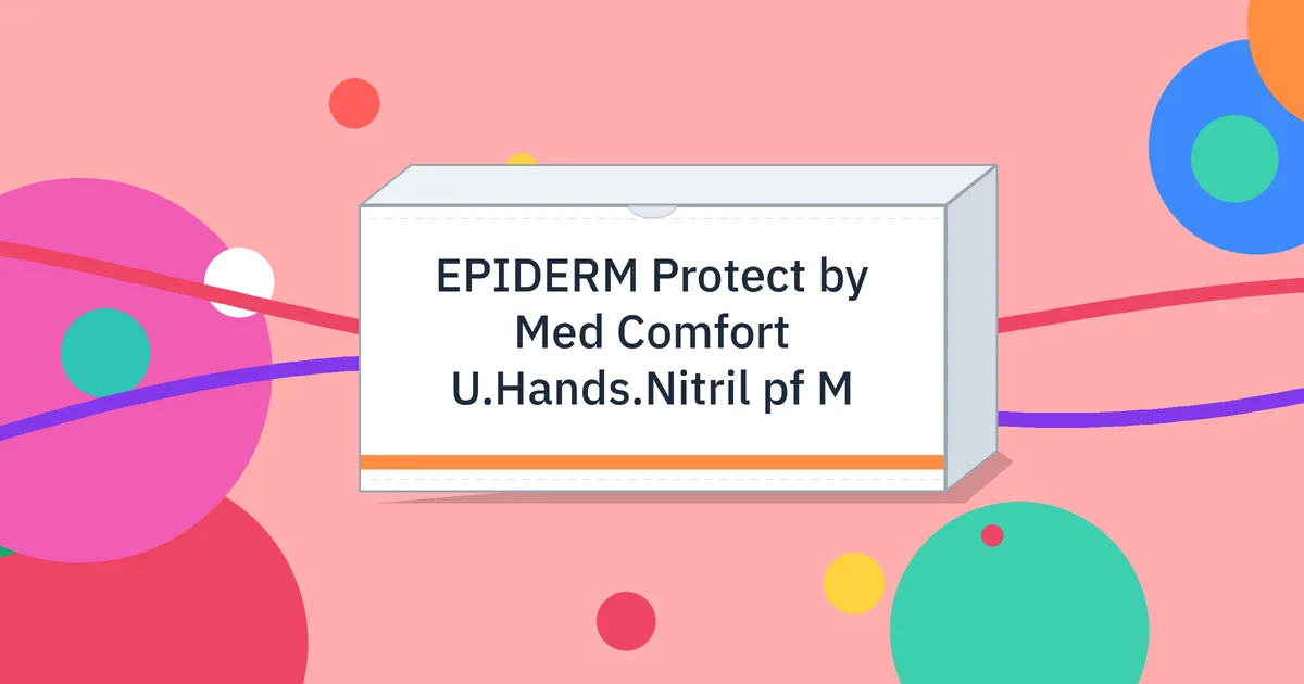 Symbolbild: Packung mit der Aufschrift EPIDERM Protect by Med Comfort U.Hands.Nitril pf M (PZN 15318328) – Verfügbarkeit und Bezug in Apotheken in Frankfurt am Main