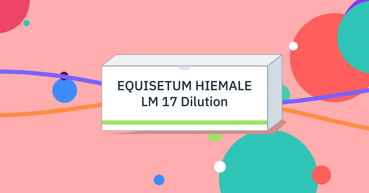 Symbolbild: Packung mit der Aufschrift EQUISETUM HIEMALE LM 17 Dilution (PZN 13473510) – Verfügbarkeit und Bezug in Apotheken in Frankfurt am Main