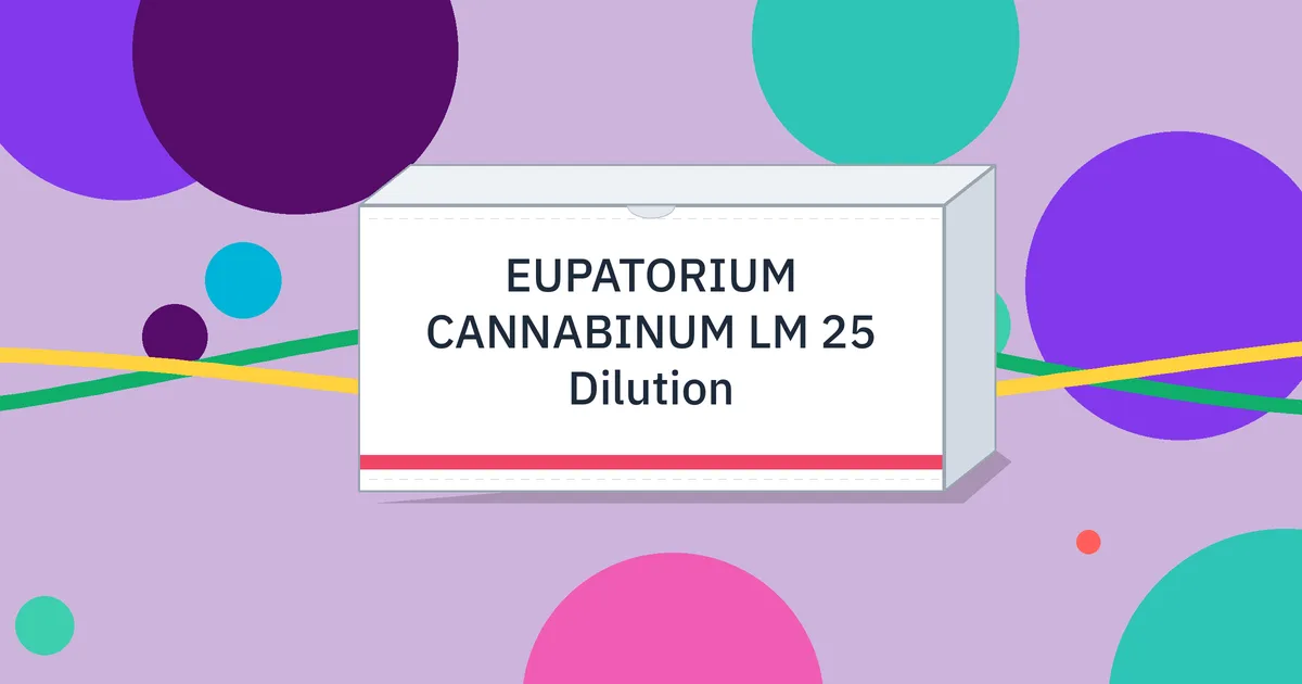 Symbolbild: Packung mit der Aufschrift EUPATORIUM CANNABINUM LM 25 Dilution (PZN 12845932) – Verfügbarkeit und Bezug in Apotheken in Frankfurt am Main