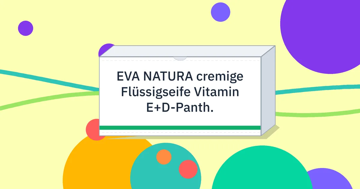 Symbolbild: Packung mit der Aufschrift EVA NATURA cremige Flüssigseife Vitamin E+D-Panth. (PZN 17368833) – Verfügbarkeit und Bezug in Apotheken in Frankfurt am Main