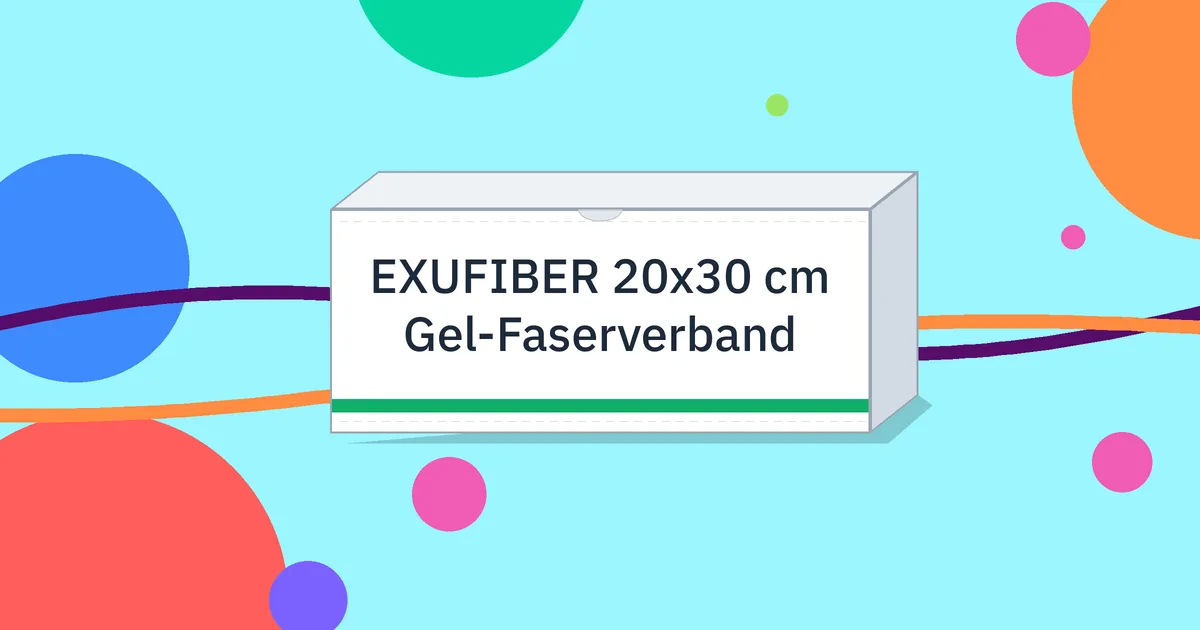 Symbolbild: Packung mit der Aufschrift EXUFIBER 20x30 cm Gel-Faserverband (PZN 17938070) – Verfügbarkeit und Bezug in Apotheken in Frankfurt am Main