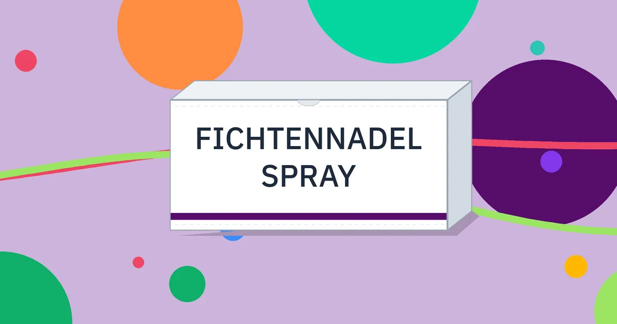 Symbolbild: Packung mit der Aufschrift FICHTENNADEL SPRAY (PZN 19141387) – Verfügbarkeit und Bezug in Apotheken in Frankfurt am Main