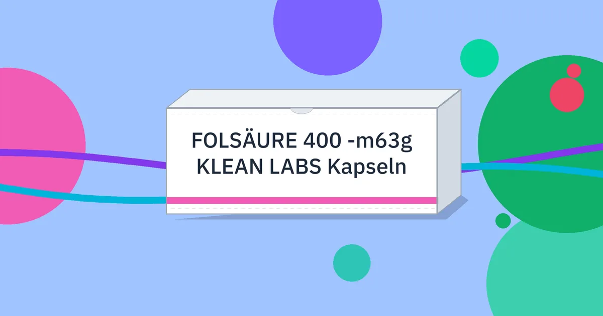 Symbolbild: Packung mit der Aufschrift FOLSÄURE 400 -m63g KLEAN LABS Kapseln (PZN 09745078) – Verfügbarkeit und Bezug in Apotheken in Frankfurt am Main