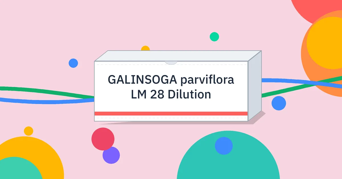 Symbolbild: Packung mit der Aufschrift GALINSOGA parviflora LM 28 Dilution (PZN 13496830) – Verfügbarkeit und Bezug in Apotheken in Frankfurt am Main