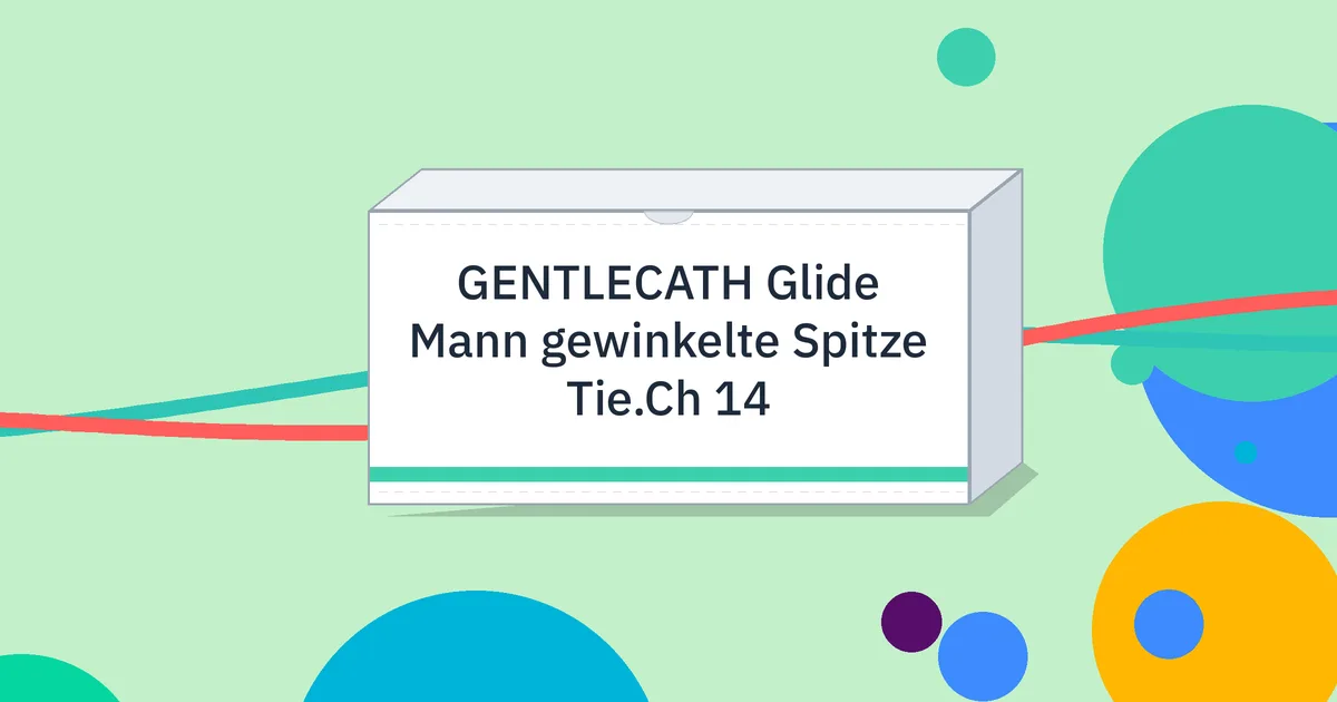 Symbolbild: Packung mit der Aufschrift GENTLECATH Glide Mann gewinkelte Spitze Tie.Ch 14 (PZN 13918780) – Verfügbarkeit und Bezug in Apotheken in Frankfurt am Main