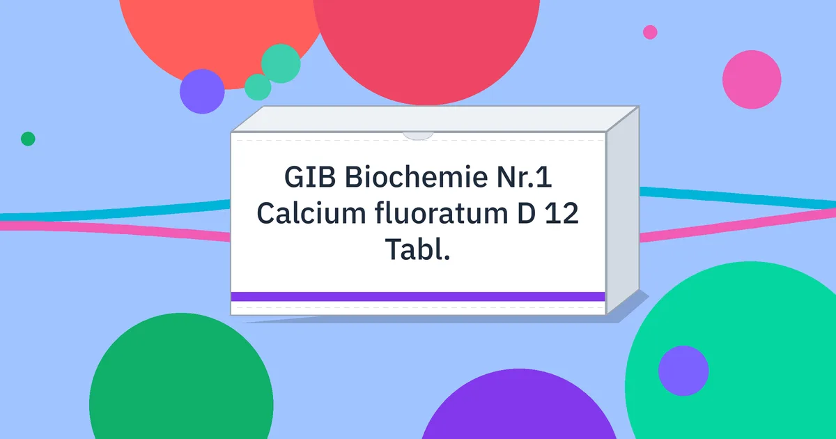 Symbolbild: Packung mit der Aufschrift GIB Biochemie Nr.1 Calcium fluoratum D 12 Tabl. (PZN 08480962) – Verfügbarkeit und Bezug in Apotheken in Frankfurt am Main