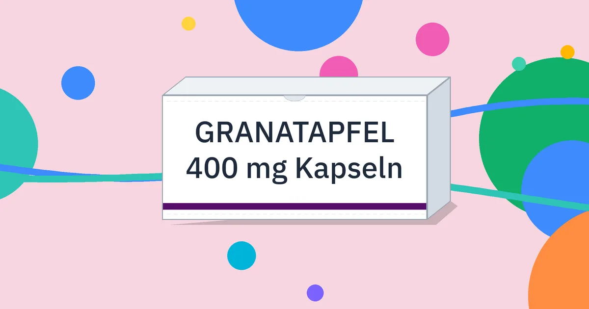 Symbolbild: Packung mit der Aufschrift GRANATAPFEL 400 mg Kapseln (PZN 18665562) – Verfügbarkeit und Bezug in Apotheken in Frankfurt am Main