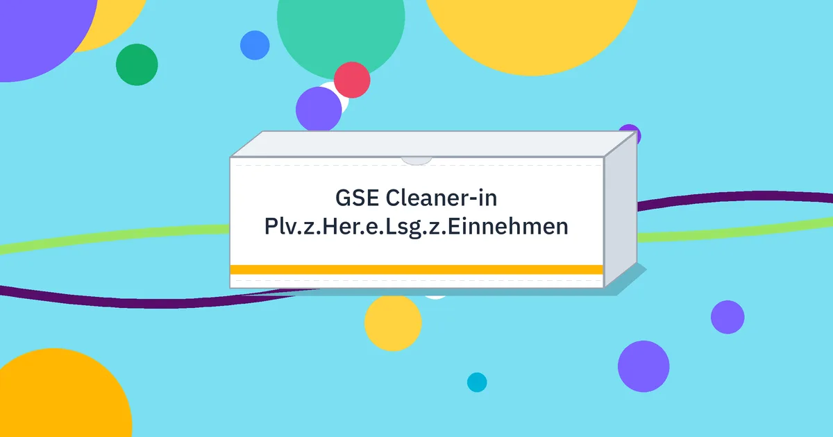 Symbolbild: Packung mit der Aufschrift GSE Cleaner-in Plv.z.Her.e.Lsg.z.Einnehmen (PZN 19197790) – Verfügbarkeit und Bezug in Apotheken in Frankfurt am Main
