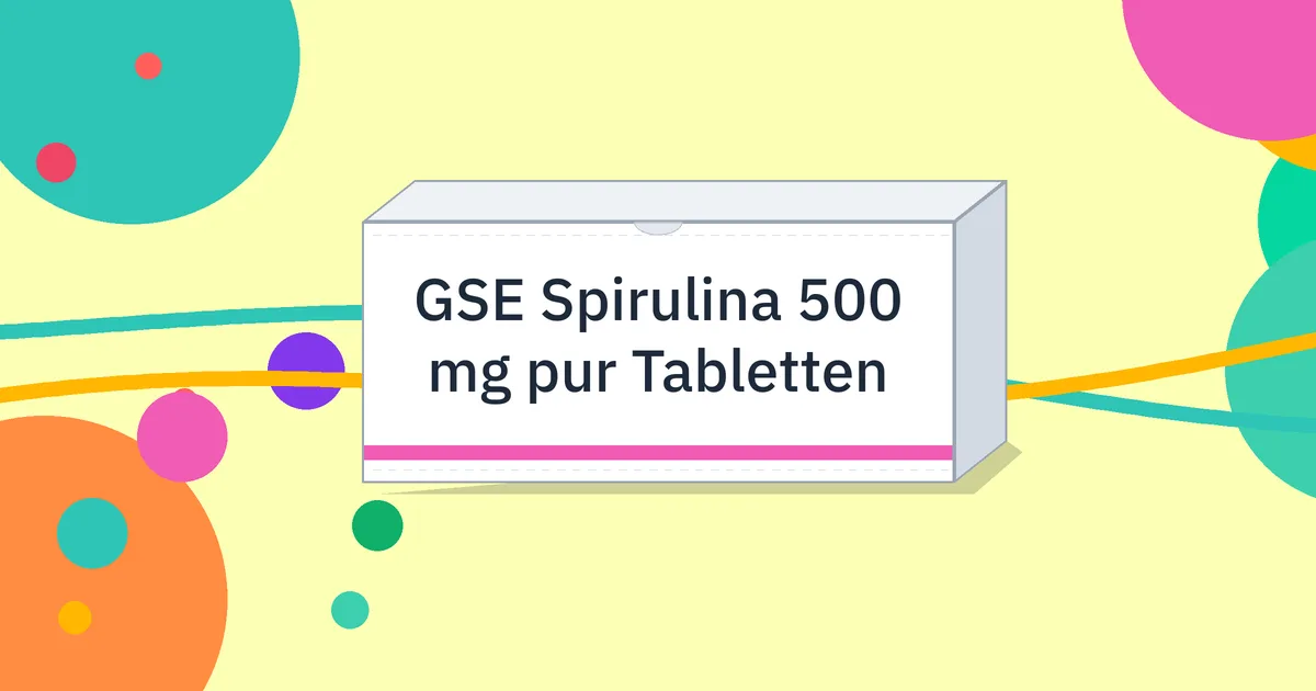 Symbolbild: Packung mit der Aufschrift GSE Spirulina 500 mg pur Tabletten (PZN 00395412) – Verfügbarkeit und Bezug in Apotheken in Frankfurt am Main