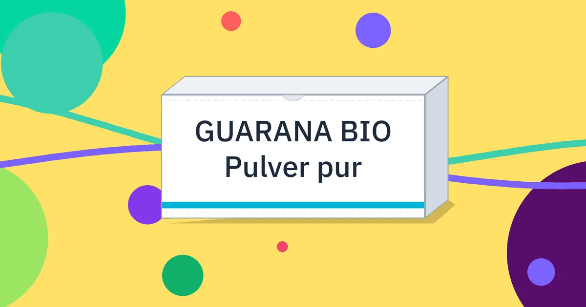 Symbolbild: Packung mit der Aufschrift GUARANA BIO Pulver pur (PZN 15331180) – Verfügbarkeit und Bezug in Apotheken in Frankfurt am Main